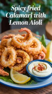 Spicy Fried Calamari with Lemon Aioli – Frying Frenzy