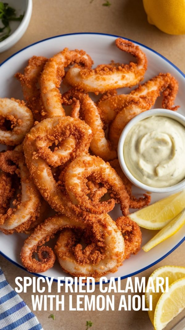 Spicy Fried Calamari with Lemon Aioli – Frying Frenzy