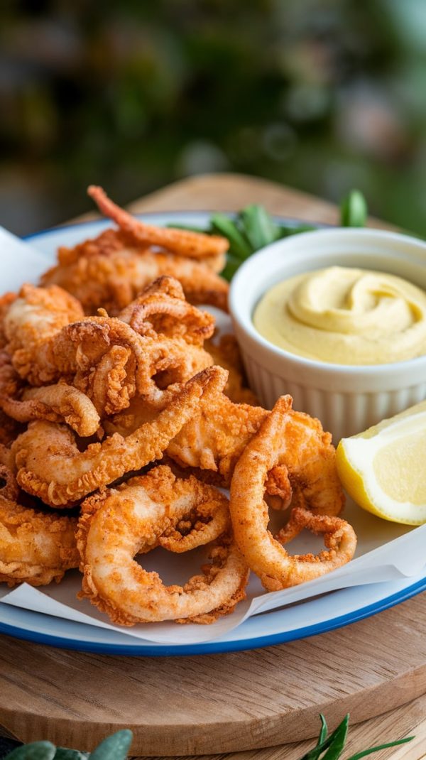 Spicy Fried Calamari with Lemon Aioli – Frying Frenzy